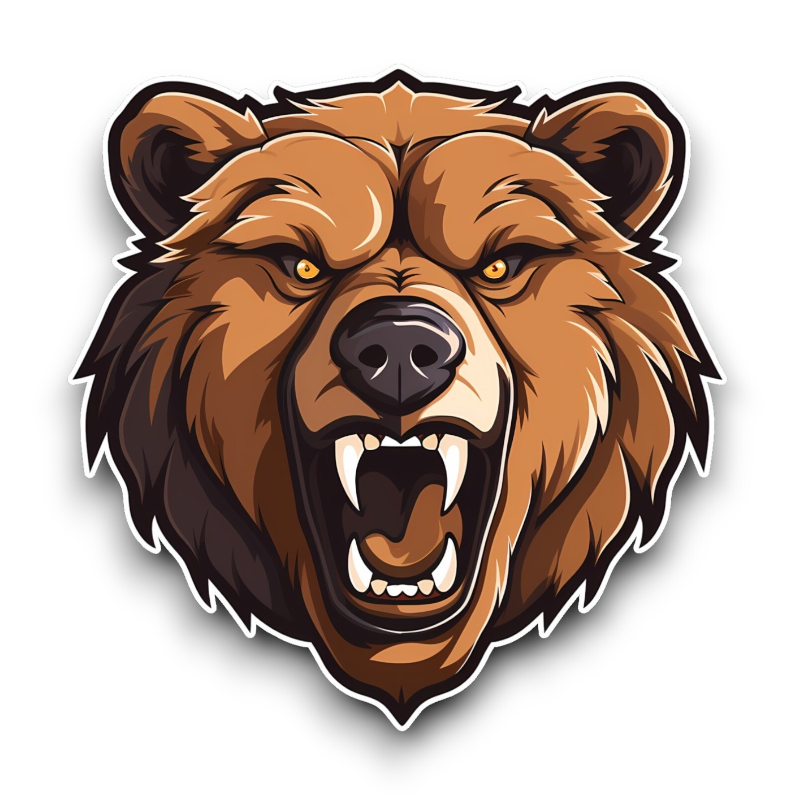 Angry Brown Bear Animal Vinyl Sticker Decal Car Laptop Scrapbook ...
