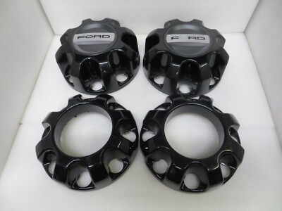 FORD F250 F350 PICKUP 17-24 BLACK CENTER CAPS - SET 4 - 2 0PEN 2 CLOSED ...