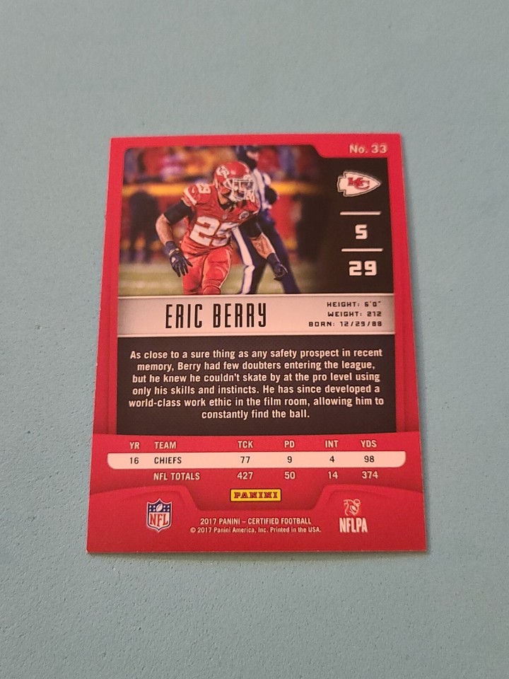 2017 Eric Berry Panini Certified #33 | eBay