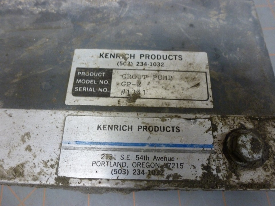KENRICH GP-2 4.6 Gallon Hand-Operated Grout Pump W/ Galvanized Hopper ...