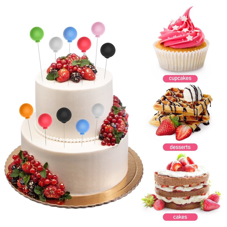 30 Pcs Mini Balloon Foam Colorful Cake Decorations for Birthday Party ...