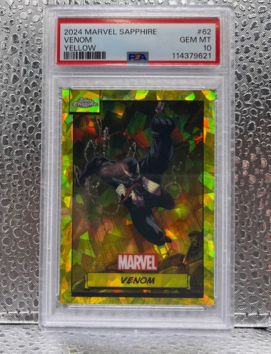 2024 Topps Chrome Marvel Sapphire #62 Venom Yellow Refractor /75 PSA 10 ...