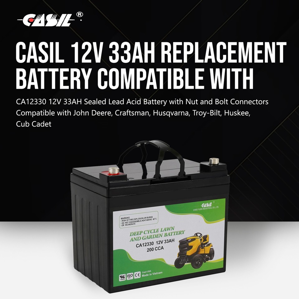 12V 200CCA U1 Riding Lawn Mower Battery for Craftsman Cub Cadet Toro ...