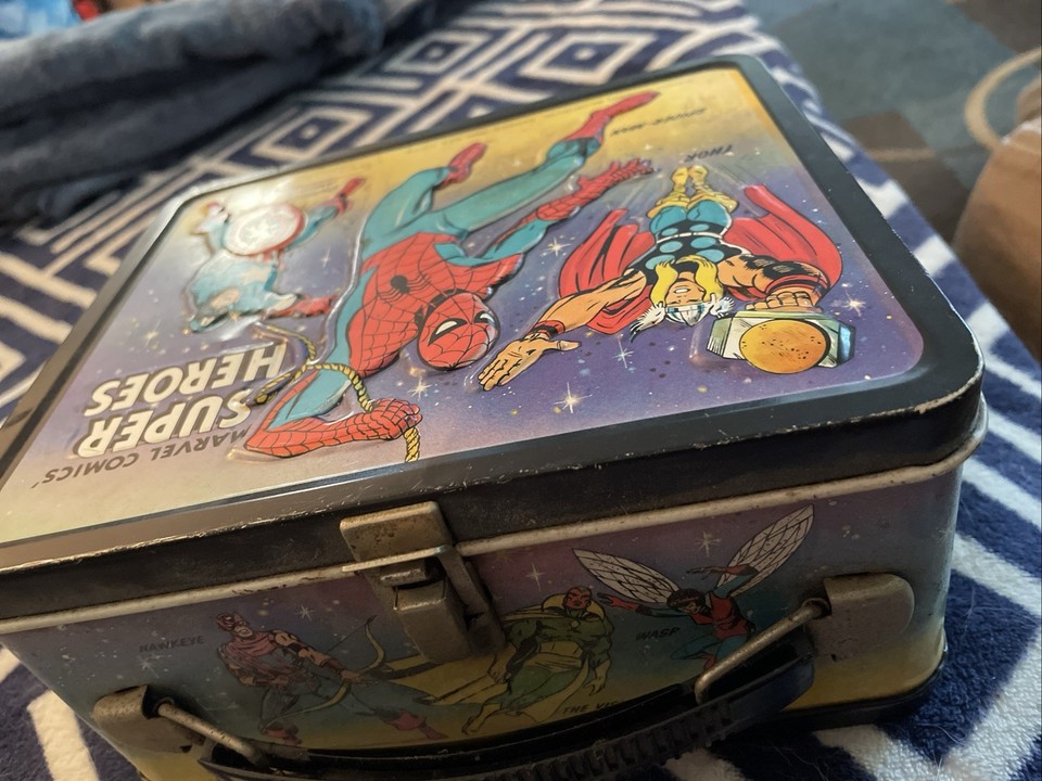 Vintage 1976 Marvel Comics Super Heroes Metal Lunch Box - Spider-Man ...