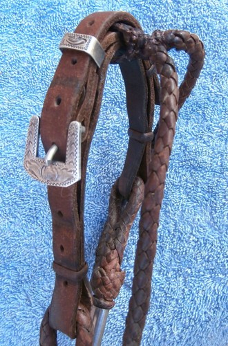 Vintage Braided Silver Ferrule Double Ear Horse Headstall Sterling ...