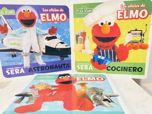 Serie de 3 Libros de Plaza Sesamo Los Oficios de Elmo. LEARN SPANISH ...