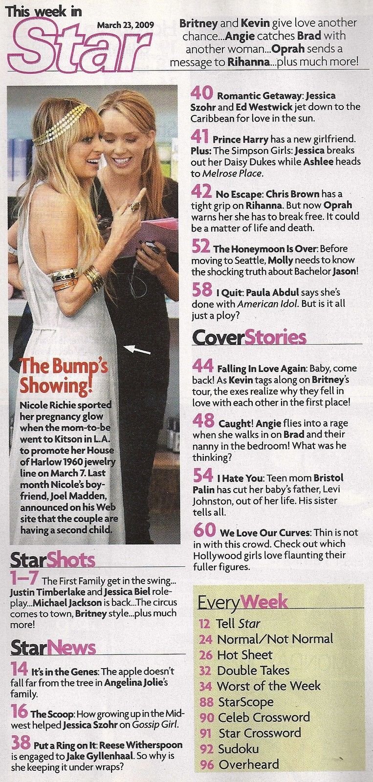 Star Magazine March 23 2009 Brad Pitt Britney Spears Bristol Palin ...