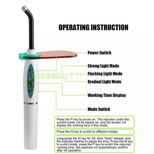 Dental Wireless Cordless LED Cure Curing Light Lamp 2000MW 5W Tool ...