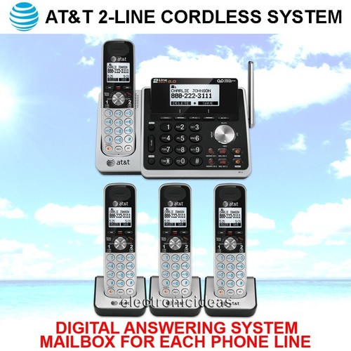 AT&T TL88102 / TL88202 2-LINE DECT 6.0 - 4 CORDLESS PHONE SYSTEM ...