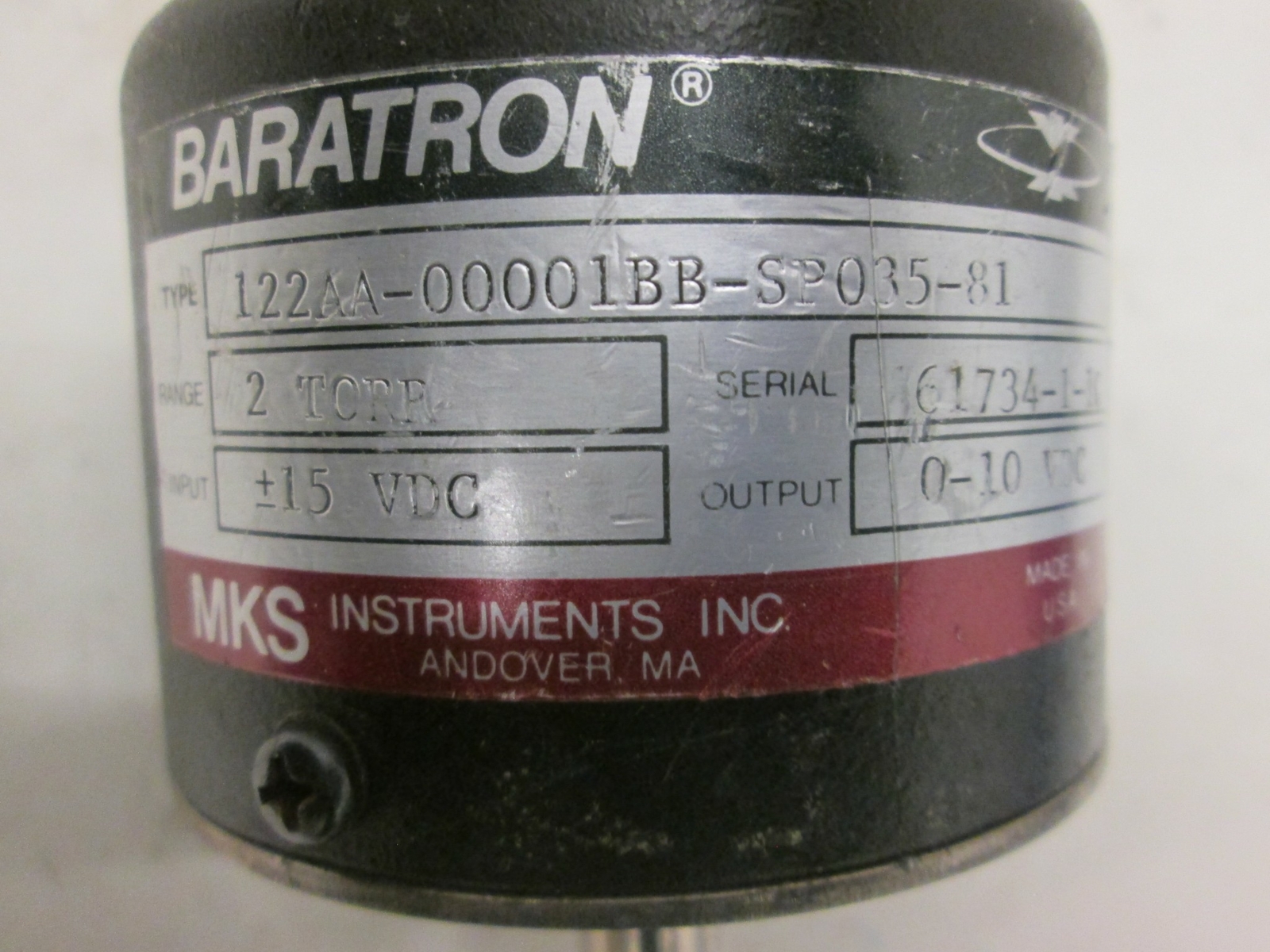 Baratron, 122AA-00001BB-SP035-81, 2 Torr Pressure Transducer, Used | eBay