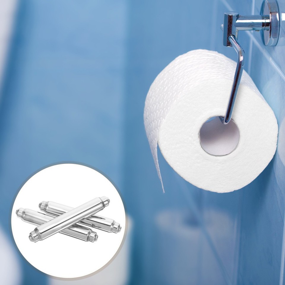 3 Pcs Toilet Roll Paper Holder Spring-loaded Tissue Rod Replacement ...