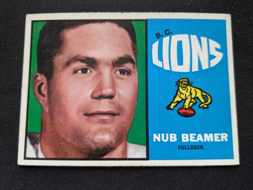 1964 Topps CFL Football Card # 4 Nub Beamer - British Columbia (VG/EX ...