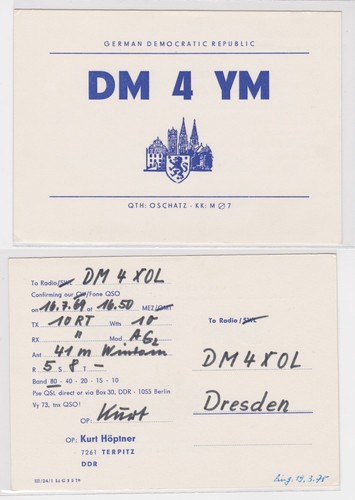 20033 QSL Karte Amateur Funker DDR Oschatz mit Stadtwappen 1969 | eBay