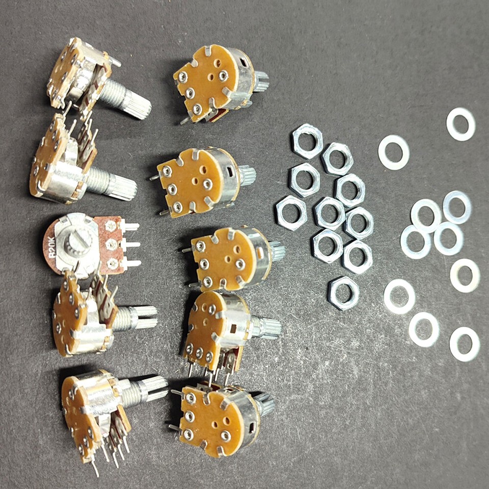 10PCS B20K 20K WH148 5 Pins Potentiometer with Switch Shaft 15mm 5 Pin ...