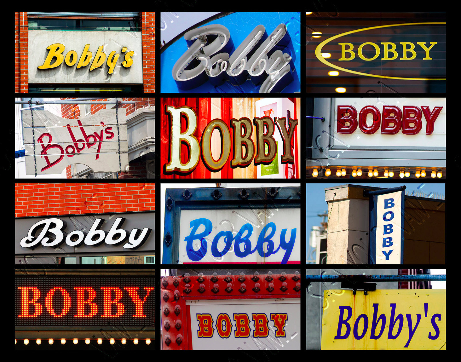 BOBBY Name Poster featuring photos of actual signs | eBay