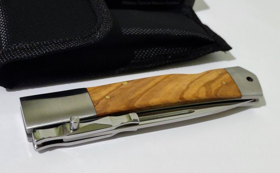 GOLDEN OAK LOCKBACK HUNTING POCKET KNIFE W/ SWING GUARD AND SHEATH CASE ...