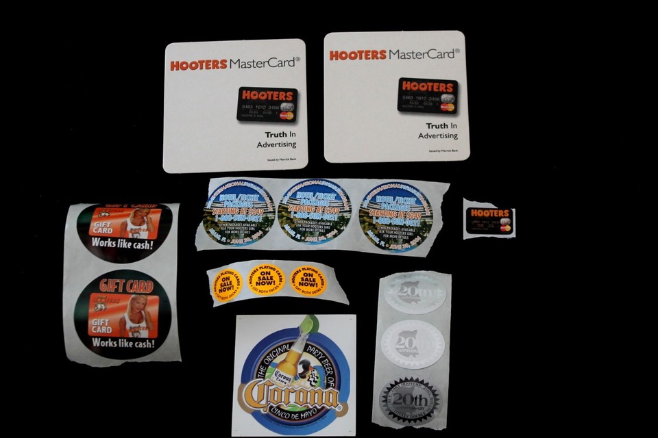 Vtg Hooters Girl Uniform Promotional Stickers Coasters Corona Lot 15 | eBay