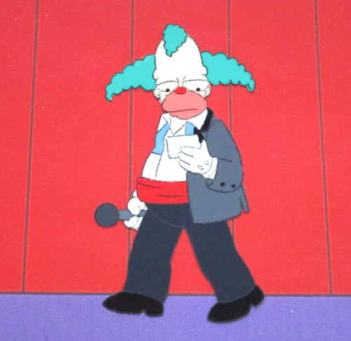 1990s SIMPSONS KRUSTY CLOWN FOX ORIGINAL PRODUCTION CEL Bart Homer ...