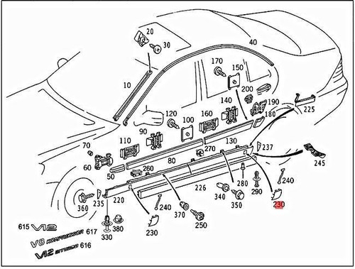Genuine MERCEDES W220 Sedan Left front Cover 2206982730 | eBay