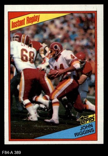 1984 Topps #389 John Riggins Instant Reply Redskins HOF Kansas 8 - NM ...