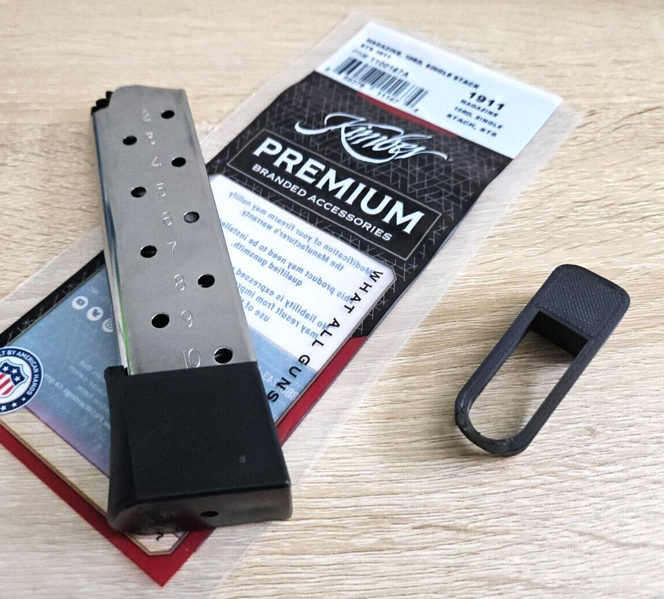 1911 .45 ACP 10-Round Extended Magazine Spacer Grip Extender Gap Filler ...