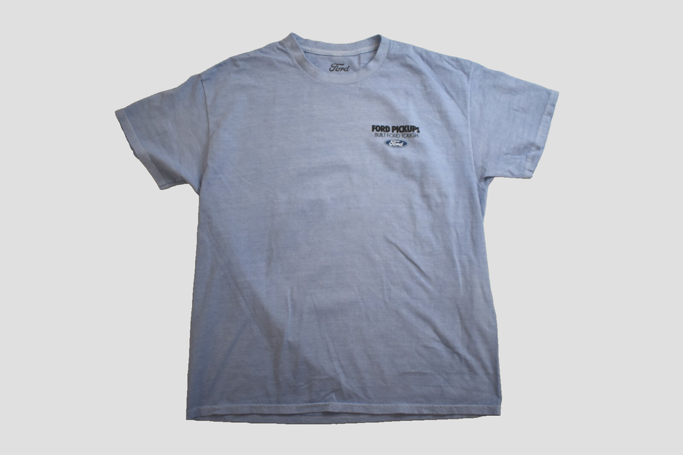 Ford Mens Ford Pickups Built Ford Tough Foot For Foot Blue Truck Shirt ...