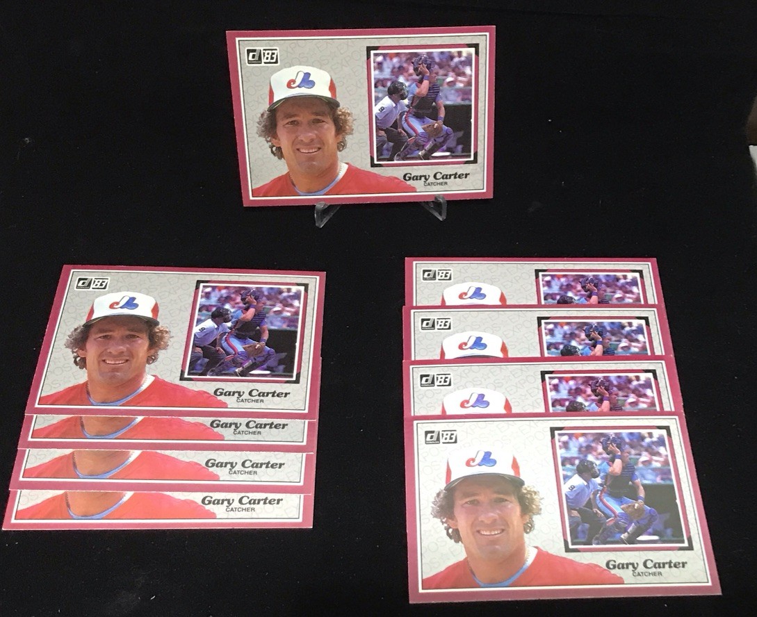 GARY CARTER —9 Card Lot—1983 DONRUSS ACTION ALL-STARS CARD #58 EXPOS ...