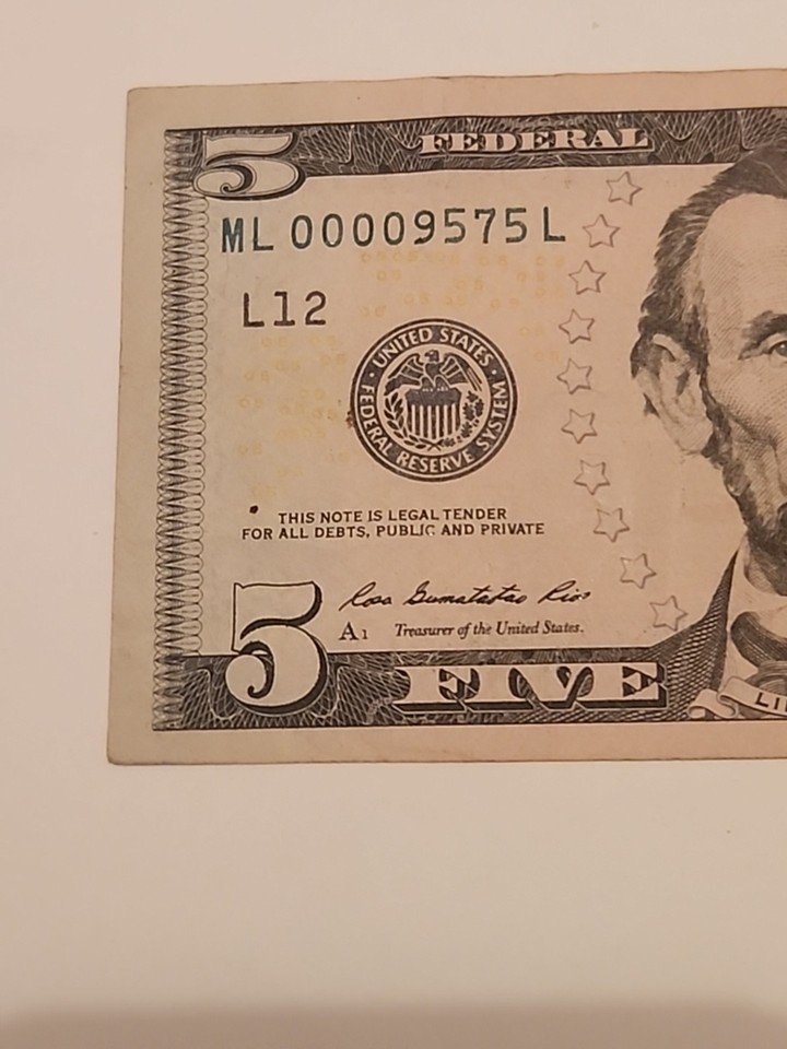 2013 $5 Fancy Serial Number Low 4 Digits | eBay