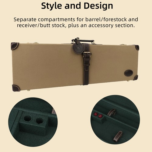 Tourbon Canvas Breakdown Barrel Shotgun Hard Case Safe Cabinet Copper ...