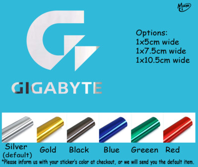 GIGABYTE Decals Stickers Metallic Chrome Effect logo die cut best ...
