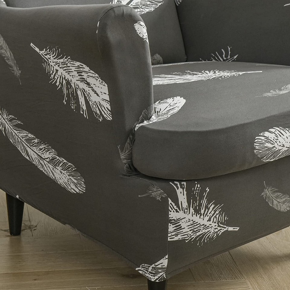 Wing Chair Cover Wing Chair Slipcovers 2-Piece Wingback Armchair Sofa ...