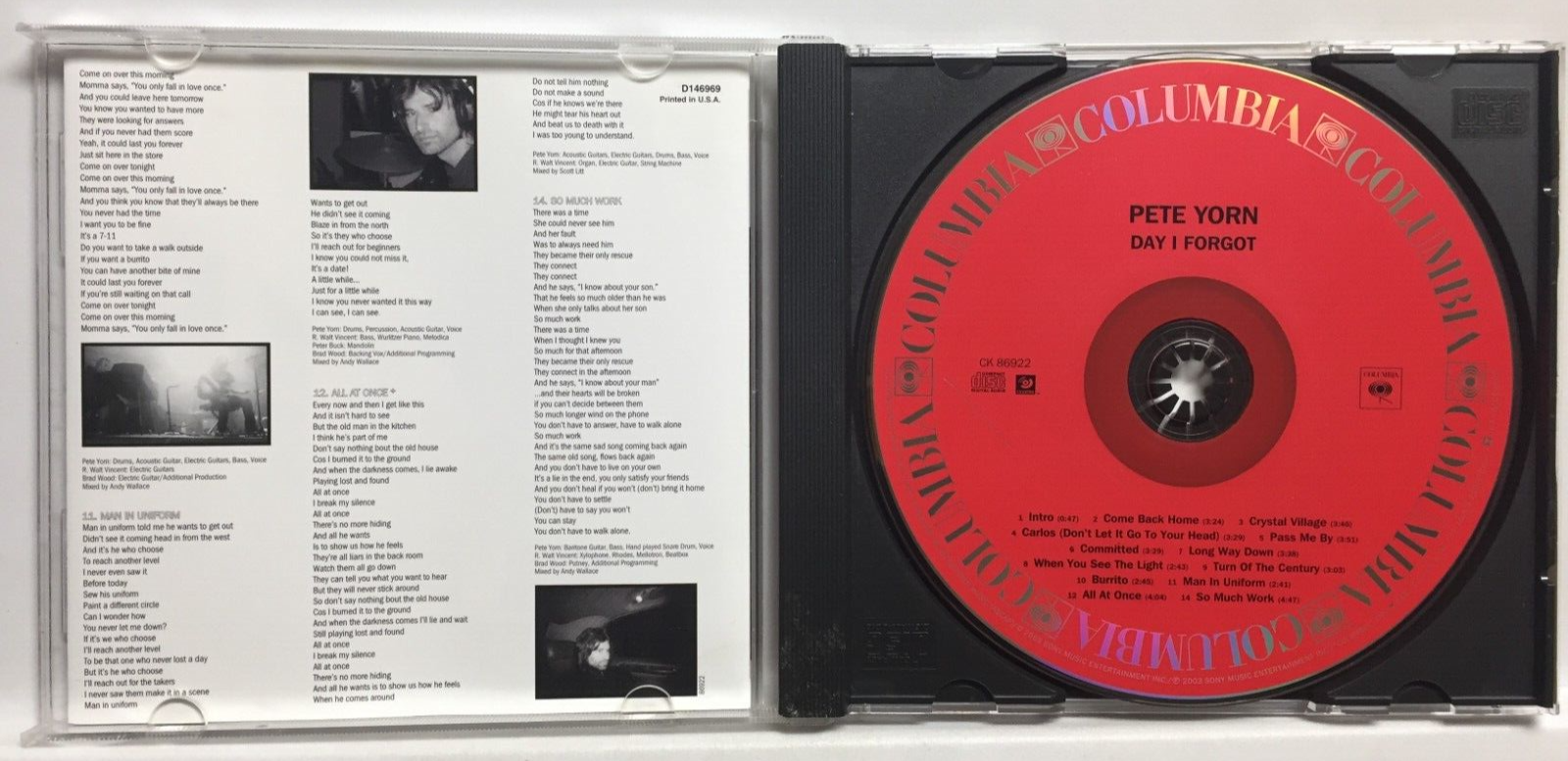 Pete Yorn - Day I Forgot [Enhanced](CD,2003,Columbia,1st) CK 86922,1st ...