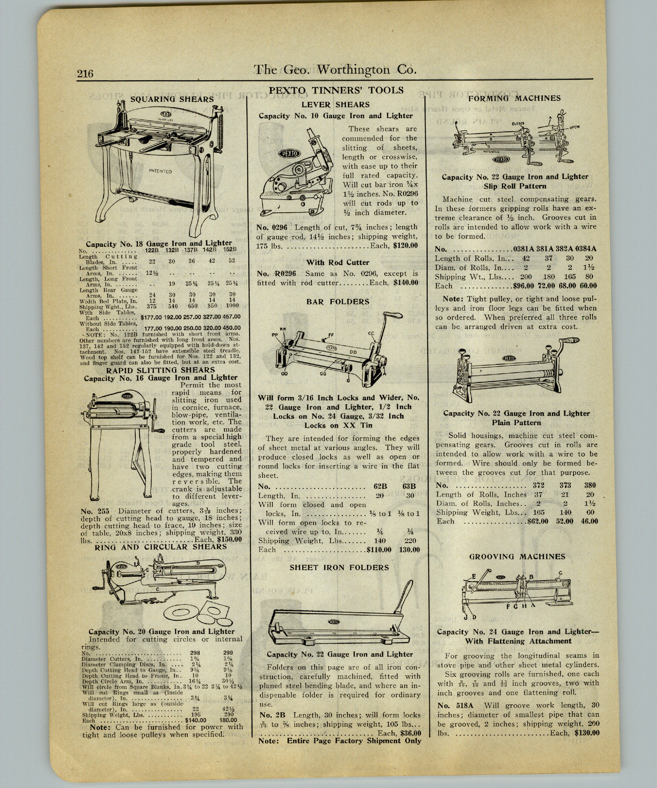 1927 PAPER AD 7 PG Tin Tinners' Tools Pexto Forming Machine Grooving ...