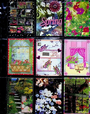 Vtg Artist Art Trading Card Garden Original ACEO ATC Lot of 9 m421 | eBay