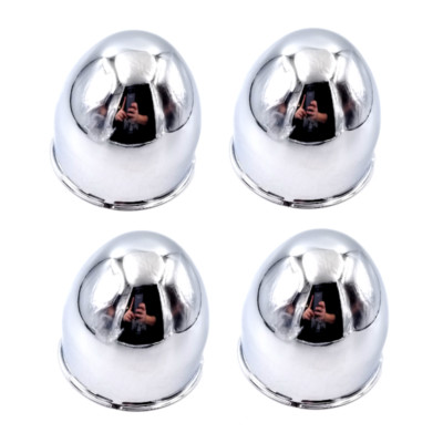 Set of 4 Gorilla Chrome Bullet Style Push Thru 4.25" OD Wheel Center ...