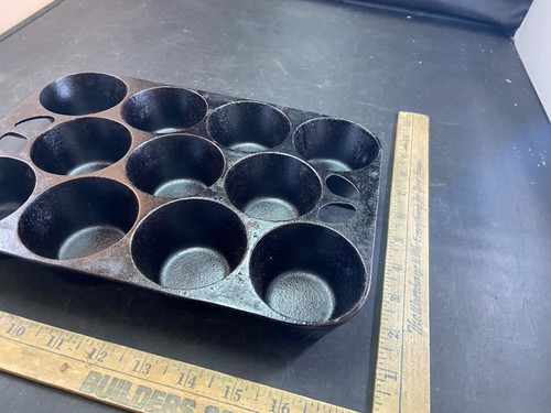 Griswold No 10 Cast Iron Popover Muffin Pan 949B Erie PA 11 Cups | eBay