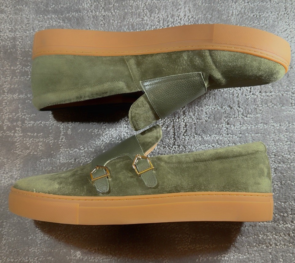MARC NOLAN Shoes Mens Size 11 Green Leather & Suede Kyler Monk-Strap ...