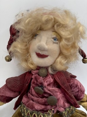 Vintage Mark Roberts Jester Doll Cloth Jointed Hand Sewn Face 15” | eBay