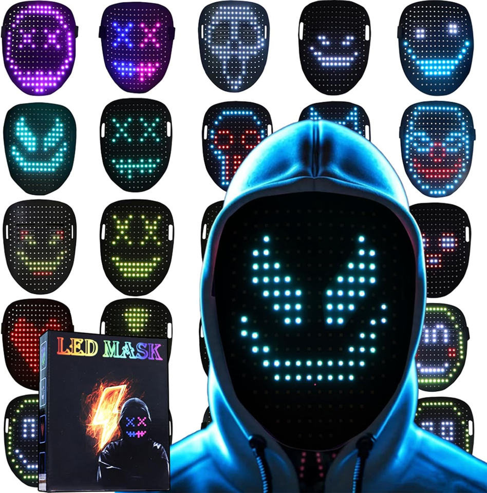 Led Mask Lighted up Mask - Led Masks with Gesture Sensing Costume for ...