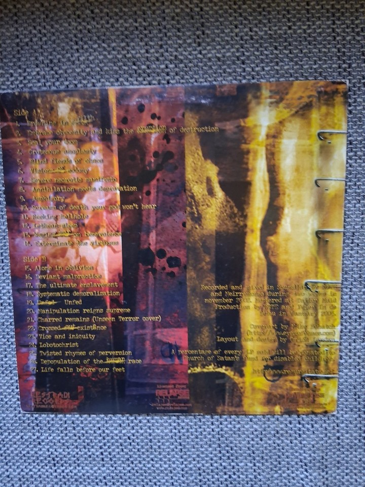 REGURGITATE "Deviant" LP 2003 Restrain Records Grindcore Nasum ...