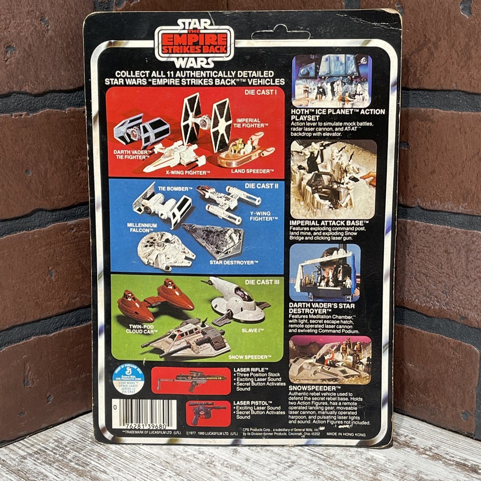 1980 Kenner Star Wars Snowspeeder UNPUNCHED Cardback & Bubble Die Cast ...
