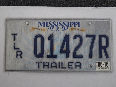 Mississippi TLR Q1427R TRAILER USA License Plate / American Number ...