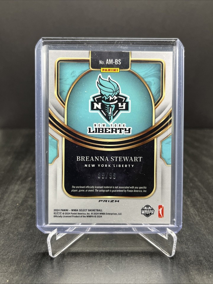 2024 Panini Select WNBA Breanna Stewart Patch Autograph Auto Purple ...