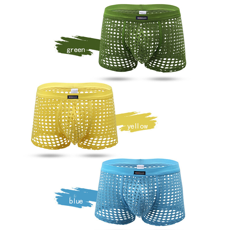 Men Sexy Mesh Underwear Boxer Briefs Shorts Underpants Breathable ...