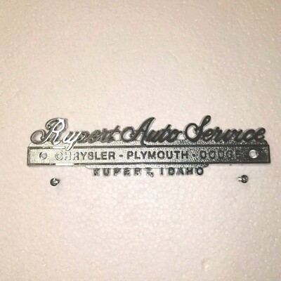 Dealership Emblem Rupert Auto Service Chrysler Plymouth Dodge Idaho NOS ...