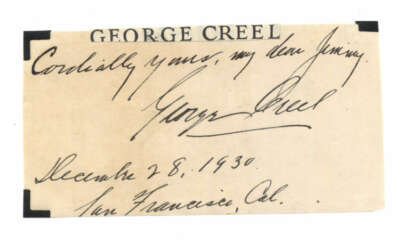 George Creel D.1953 Journalist Writer Auto Signed Cut | eBay