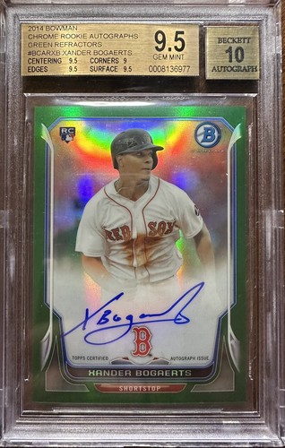 2014 Bowman Chrome Xander Bogaerts RC Green Refractor On Card Auto /20 ...