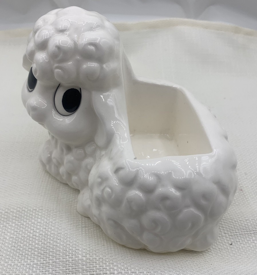 Vintage Retro Baby Lamb Planter Ceramic Anthropomorphic "Scripture ...