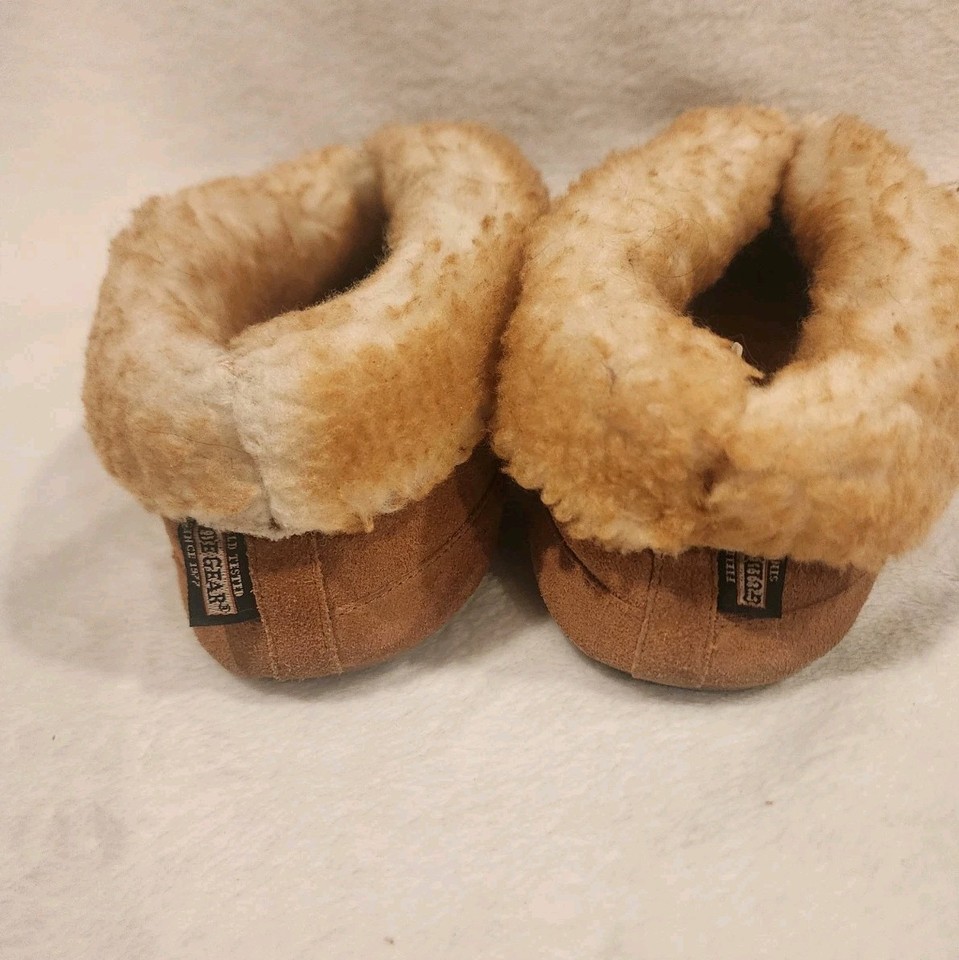 Guide Gear Womens Wool Roll Bootie Slippers Suede Cinnamon Brown Sz 9 ...