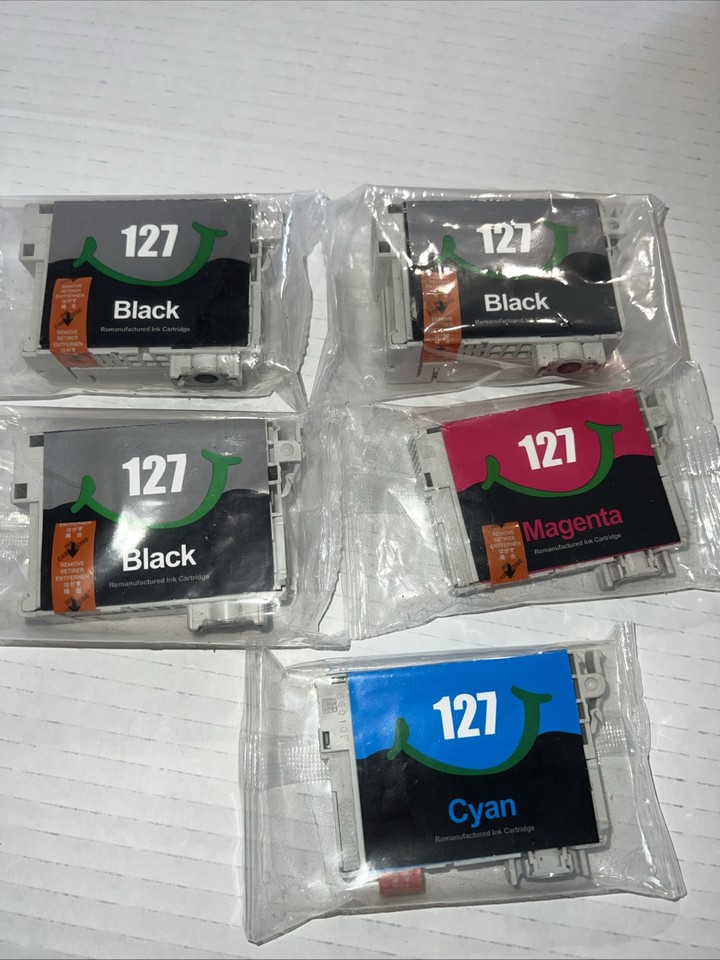 Ink Cartridge 127 Black C M For Epson WorkForce 545 60 630 633 635 645 ...